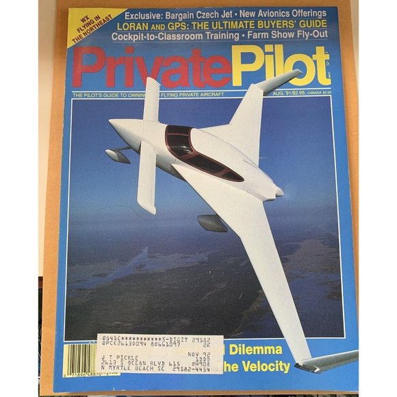 Other | Private Pilot Aviation Magazine Aug 1991 Loran Gps Flying ...